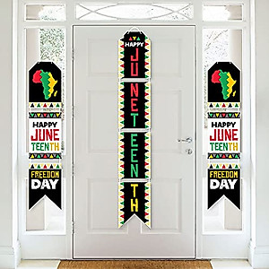 Big Dot of Happiness Happy Juneteenth - Vertical Paper Door Banners - Freedom Day Party Wall Decoration Kit - Indoor Door Decor