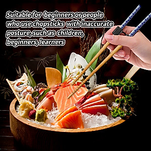 7 Pairs Reusable Training Chopsticks Helpers for Kids Adult Trainer Beginner Learner, Japanese Bamboo Chopsticks and Non-Slip Connector Set, Dishwasher Safe, L8.86Inch (5.Porcelain print)