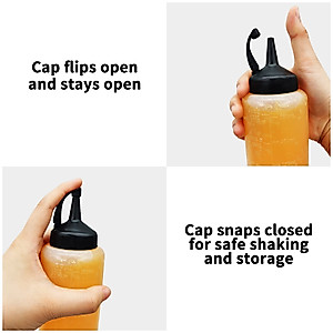 3PACK Plastic Squeeze Bottles,6 oz Plastic Squeeze Squirt Condiment Bottles With Leak-Proof Cap,Condiment Squeeze Bottles Ketchup Squeeze Bottle For Kitchen Use.