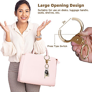 MAGTOBO Handbag Holder More Versatile Purse Hook Hanger for Table with Circular Carabiner Clip Fits on Car, Back of Chairs, Door..