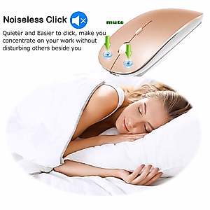 KLO Bluetooth Mouse for MacBook/MacBook air/Pro/iPad, Wireless Mouse for Laptop/Notebook/pc/iPad/Chromebook (BT/B Rose Gold)