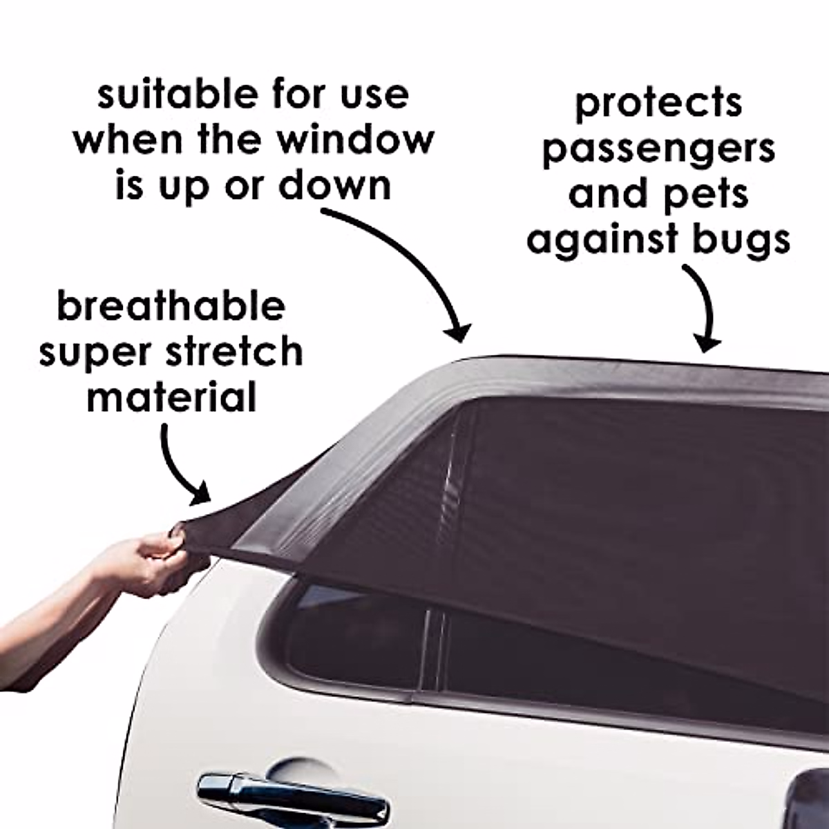 Diono Breeze 'n Shade Pack of 2 Universal Car Rear Side Window Baby Kid Pet Breathable Sun Shade Mesh Backseat, Fits Most Cars/SUVs