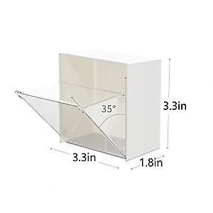 4 Pack Wall Mounted Cotton Swab Holder, Mini Cosmetic Storage Box Bathroom Vanity Storage Canister Holder for Cotton Swabs,Balls,Makeup Pads,Sponges(No drilling)