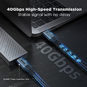 VCOM USB 4 Cable for Thunderbolt 4 Cable 4 FT, 100W Cable with 40Gbps Data and 8K@30Hz 5K@60Hz or Dual 4K Video,Compatible with Thunderbolt 3/4 Cable and USB-C,for MacBooks,Hub, Docking, and More