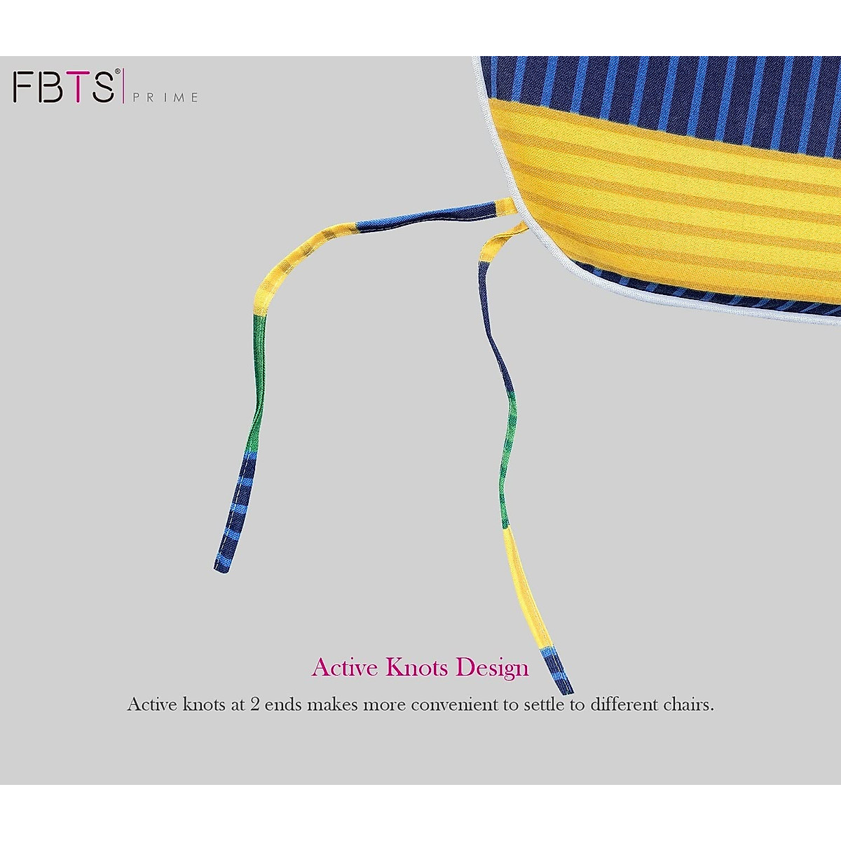 FBTS Prime Outdoor Seat Cushions Set of 2 Patio Chair Cushions with Ties 16x17 Inch Green Stripe U-Shape Chair Pads for Outdoor Patio Furniture Garden Home Office