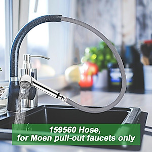 Kitchen Faucet Hose Replacement, 59.06 Inch Kitchen Sink Pull Out Faucet Hose 159560 Replacement Hose Compatible with Moen Pull Out Faucet
