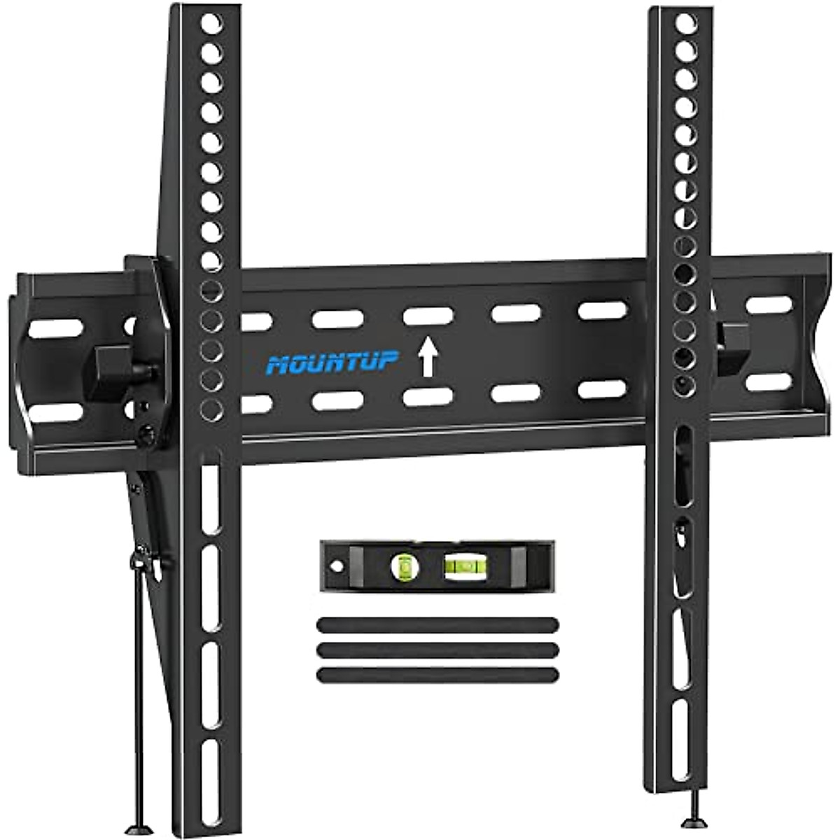 MOUNTUP Tilting TV Wall Mount TV Bracket for Most 26-55 Inch LED LCD OLED Flat/Curved TVs, Low Profile TV Mount Save Spacing - Fits 12" to 16" Studs, Max VESA 400x400mm up to 99 LBS, MU0007