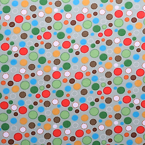 Mook Fabrics Flannel PRT Multi Circle, Mint