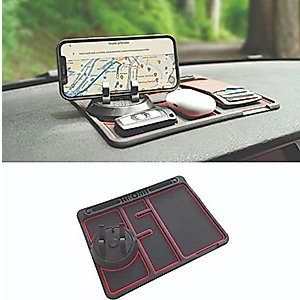 Uptrends Exchange 4-in-1 Non-Slip Phone Car Pad, Dashboard Phone Mat, 360 Degree Rotating Phone Holder, for Car Dash