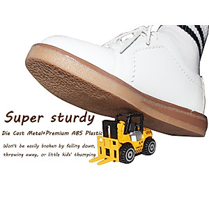 ZOHUMI Construction Toys Sets, 5 Pieces Mini Vehicles, Including Truck Forklift Bulldozer Road Roller Excavator Dump Truck Tractor,Free-Wheeling Cars for Children