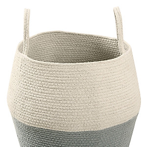 Lorena Canals Basket Zoco Vintage Blue-Natural - 97% Cotton, 3% Other Fibres - 1' 2" x Ø 1'