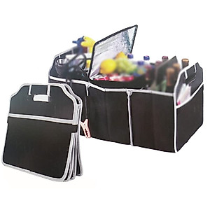 Car Trunk Storage Box Oversized Foldable Storage Box with Compartment Car Seat Storage Bag Storage Bag Car Accessories (Svart 50x32.5x32.5cm)