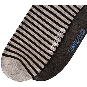 Peanuts Mens 2 Pack Crew Casual Sock, Grey, 10-13 US