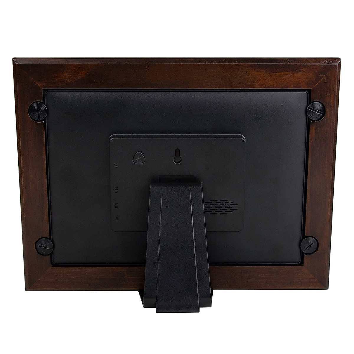 Brookstone PhotoShare 10.1” Smart Digital Picture Frame, Send Pics from Phone to Frames, WiFi, 8 GB, Holds 5,000+ Pics, HD Touchscreen, Premium Espresso Wood, Easy Setup, No Fees