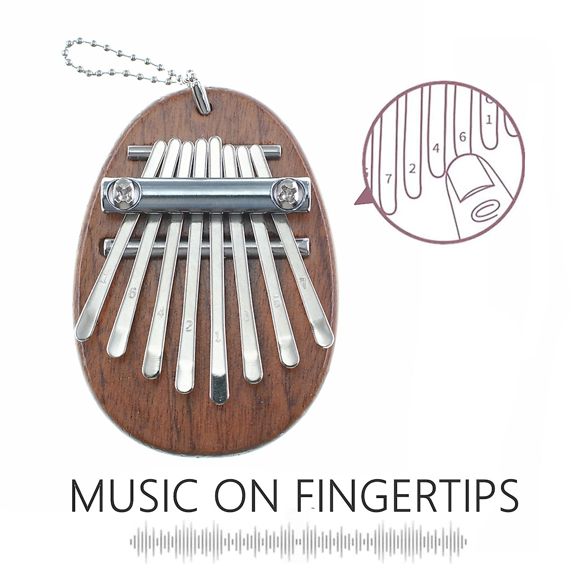 Ganasome 8 Key Mini Kalimba exquisite Finger Thumb Piano Marimba Musical good accessory Pendant Gift for Kids and Adults Beginners