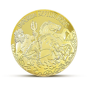 Neptune Medallion Sailor Crew Lucky Coin Roman Poseidon Seahorse Trident Neptune Coin
