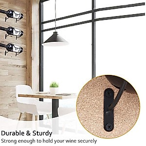 Hoshen 2 Packs Wine Display Rack, Wine Rack Shelf, Wall-Mounted Creative Bar Counter Wine Cabinet Rack, Wrought Iron Hanging Rack on Restaurant Wall