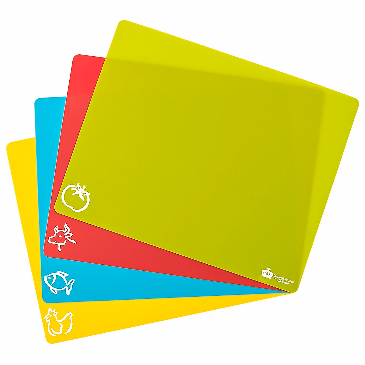 #1 Best Cutting Mat Set. Colorful Kitchen Cutting Board Set, Super Easy Clean Modern Cutting Boards, Nice Flexible Non-Stick Surface. 4 Pieces. Imperial Kitchen Collection