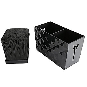 Professional Salon Scissors Holder Rack, Shear Holder,Modern Hairdressing Combs Clips Desktop Desk Organizer Accessories for Hair Stylist Office Home,Hairdresser Scissor Storage Case Keeper. - Black