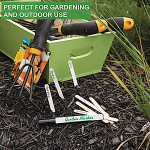 LINE42 Garden Markers for Outdoor Use, 0.8 mm Medium Point, Black - Fade Resistant Ink, Waterproof, Xylene Free, No Smudging, Dries Quick, Alcohol Based Garden Marker Pen, Use On Almost Any Surface