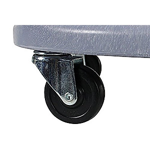 Janico 1040 Trash Can Dolly - Heavy Duty Bolted Casters, Round, Grey, Fits 20 32 44 55 Gallon Containers