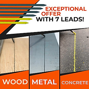 THORVALD New 2-in1 Carpenter Pencils winth Finger Grip for Carpenter (Incl. 7 Leads + Sharpener) Solid Mechanical Pencils with Fine Point/Best Marking tools Construction/Carpenters/Scriber