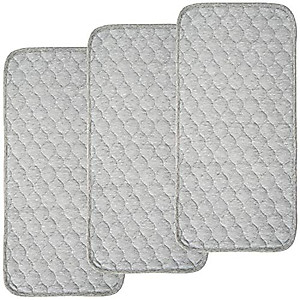 BlueSnail Bamboo Quilted Thicker Waterproof Changing Pad Liners, 3 Count (Gray)