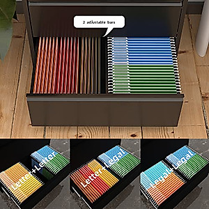 METAN Lateral 4 Drawer File Cabinet, Locking Metal File Cabinet for Home Office, Steel Lateral File Cabinet for Letter Legal Size, Assembly Required, Black