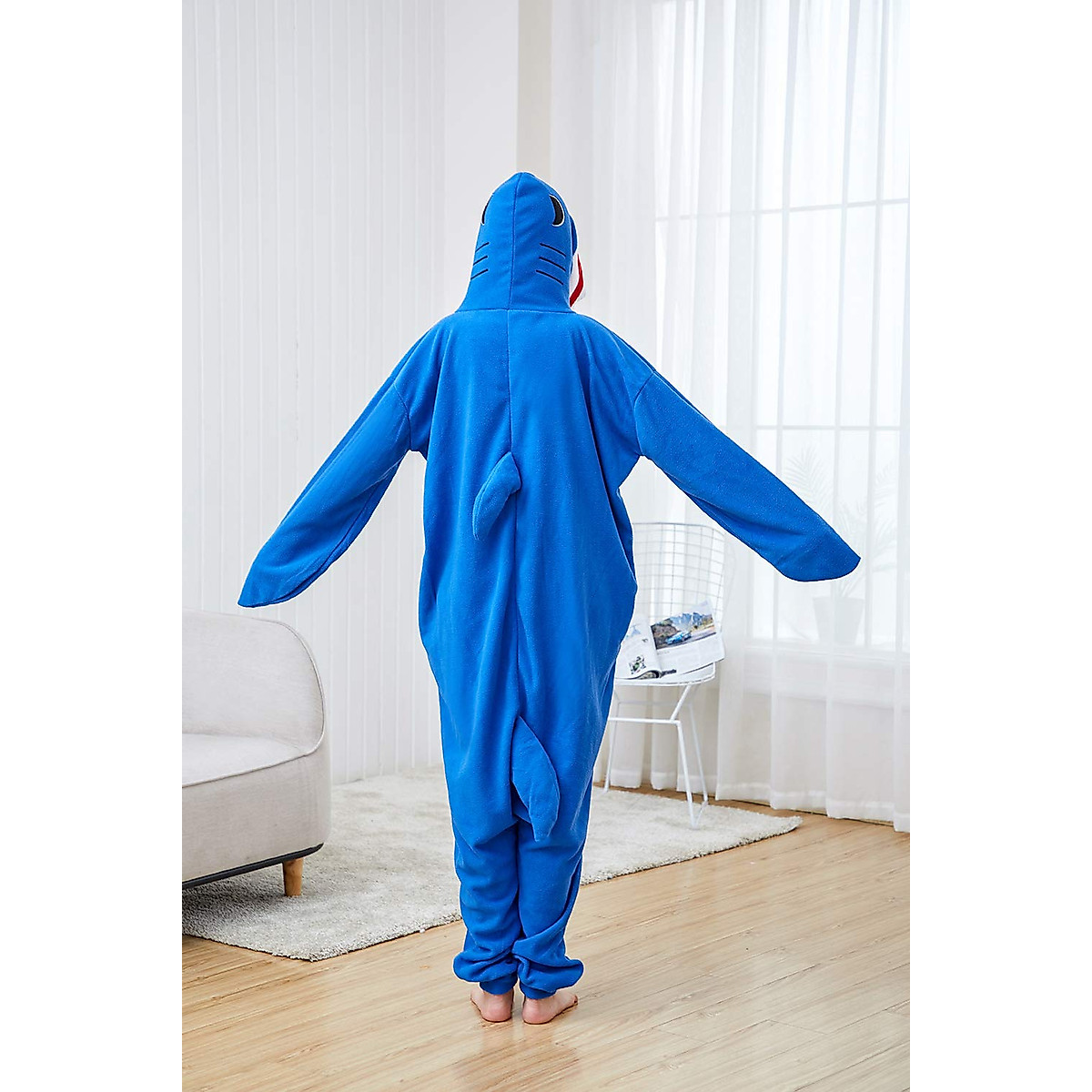 Comfy New Animal Onesie Shark Halloween Cosplay Pajamas Costume Sleepwear Large