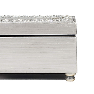 Cottage Garden Happy 55th Anniversary Brushed Pewter Finish Jeweled Music Box Plays Wonderful World