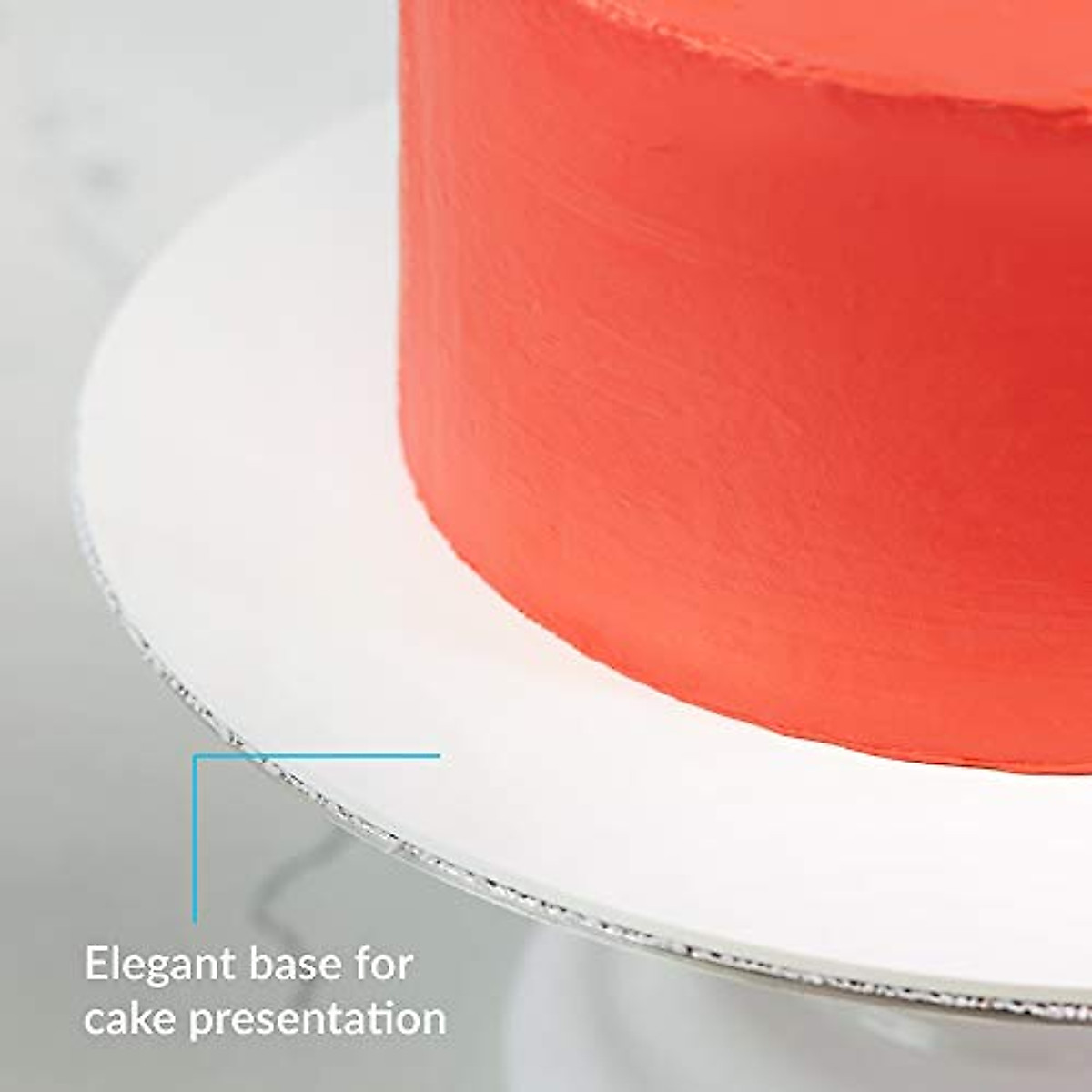 Lacupella 8 Inch Reusable Cake Board Base White Glossy Acrylic Round Disk Set of 2-1/8 or 0.12 inch Thickness for Cake Serving and Enhanced Presentation