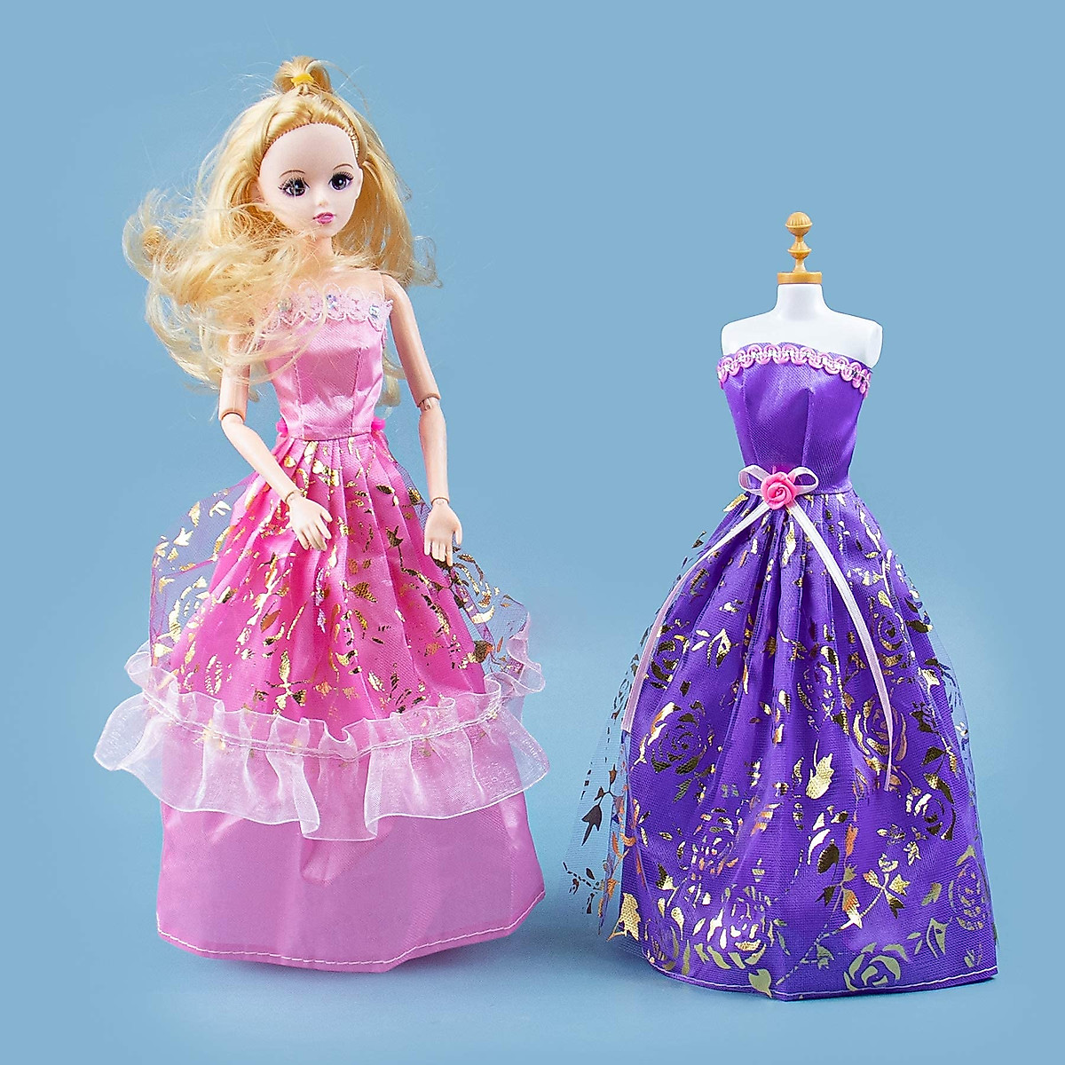 AUEAR, Set of 4 Dress Cloth Gown Plastic Display Support Holder Mannequin Model Stand 2 Colors