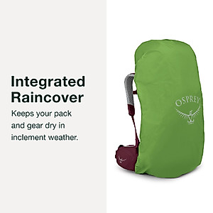Osprey Aura AG LT 65L Women's Backpacking Backpack, Antidote Purple, WM/L