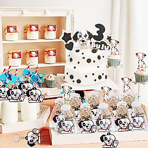 CiciBear 24 Pack Dalmatian Keychains Party Decoration for Guests, Dalmatian Themed Party, Baby Shower, School Party, Kids Birthday