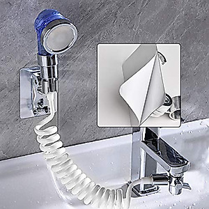 Supkiir Sink Faucet Sprayer Attachment, Bathroom Faucet Rinser Set with Recoil Hose for Hair Hand Washing Shower, Bathtub Utility Room, Laundry Tub