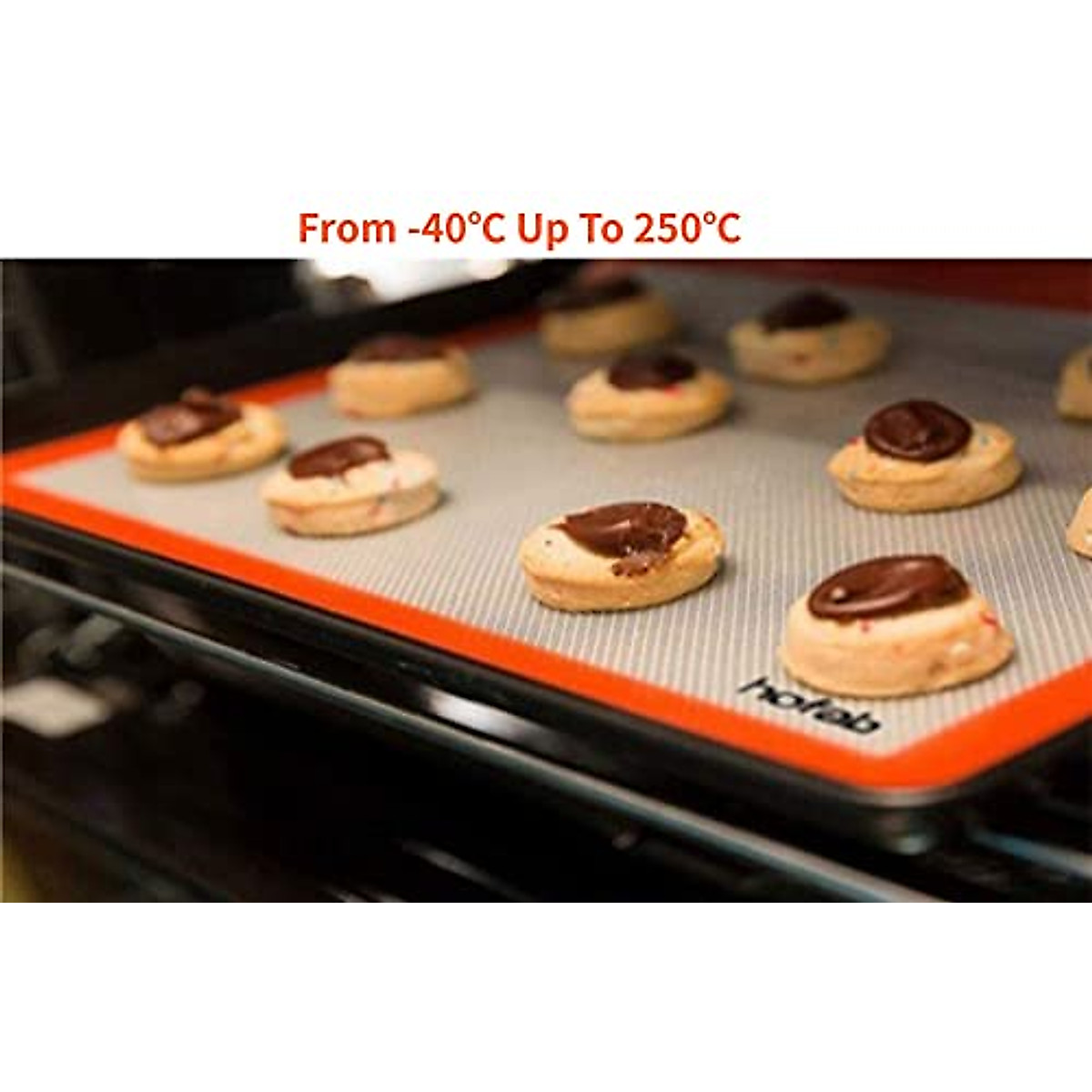 hofab 2PCS Silicone Baking Mat, Non-stick Reusable Baking Mat for Macarons/Pastries/Cookies-(1 Macaron Silicone Mat 1 Unpatterned Silicone Mat)11.6"x16.5"