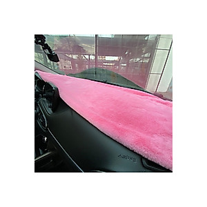 Soft Furry Plush Car Dashboard Dash Protector Dash Mat Sun Cover Pad Carpet Candy red 150x40cm, Pink Car Accesories for Women (Pink)