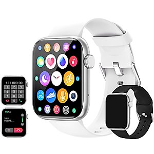 feifuns Smart Watch with Call(Answer Make Call) IP67 Waterproof Fitness Tracker Heart Rate Blood Pressure Oxygen SpO2 Sleep Step Calorie Count Smart Watches for Men Women for Android iOS Phone (White)