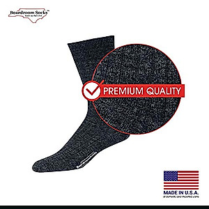 BoardroomSocks Merino Wool Mid-Calf Dress Socks for Men, Ribbed Dress Socks, Charcoal