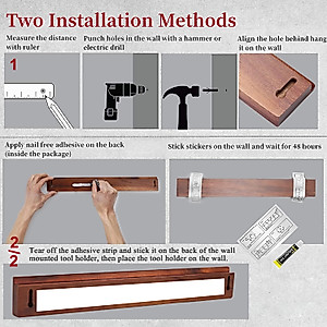 16'' Magnetic Knife Strips, Knife Holder for Wall Acacia Wood Knife Magnetic Strip with Powerful Neodymium Magnet Knife Rack Knife Bar for Kitchen Knives Tools Utensil Organizer & Kitchen Accessories