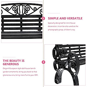 NUOBESTY Miniatures Rustic Bench 2pcs Furniture 1: 6 Scale Miniature Modern Styled Garden Patio Park Bench Garden Decor Sofa Bench Rustic Decor