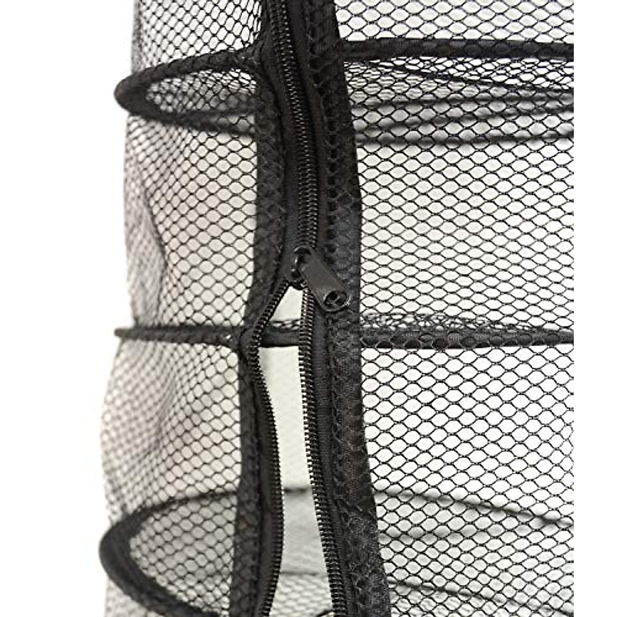9 Inch 5 Level Micro Hanging Dry Net Indoor/Closet Drying Rack for Herbs, Plants, Organizer, Freshner - Black Mash Screen with Top-to-Bottom Zipper - Apartment Size with Zipped Storage Pouch