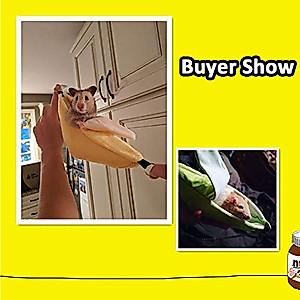 FLAdorepet Banana Hamster Bed House Hammock Small Animal Bed House Cage Nest Hamster Accessories (S(8"*3"*3.5"), Yellow)