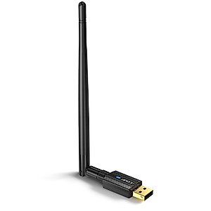 USB Bluetooth 5.3 Adapter for PC, Driver Free, Long Range 492FT / 150M Bluetooth Stick Receiver & Transmitter Compatible with Windows 11/10/8.1, (Need to Disable Built-in Bluetooth of PC) - Black