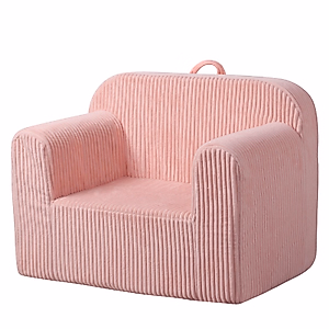 Getifun Foam Kids Sofa, Kids Armchair with Carrying Handle, Comfy Toddler Sofa Couch,Soft Toddler Armchair for Boys and Girls (Pink)