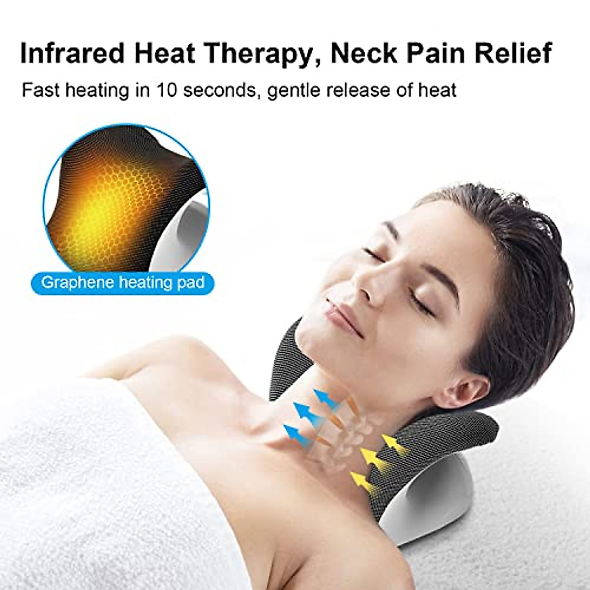Liipoo Heated Neck Stretcher with Magnetic Therapy Pillowcase, Neck and Shoulder Relaxer Pillows, Cervical Traction Device for Relieve TMJ Headache Muscle Tension Spine Alignment…