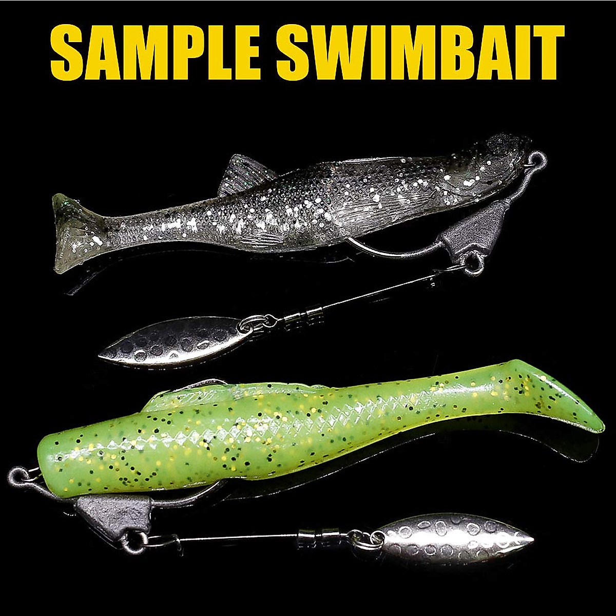 Underspin-Jig-Heads-Swimbait-Hooks-with-Spinner Blades Weighted Fishing Hooks 6 Pack (Silver, Size 3/0,3/16oz 5.4g, 6-pack)