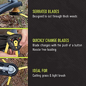 Weed Warrior Push-N-Load 3-Blade Trimmer Head Accessory, Universal Fit