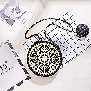 SDUSEIO 4 Pieces Wooden Bottom for Crochet Baskets DIY Weaving Supplies Crochet Basket Wood Bases Shaper for Making Knitting Crochet Yarn Storage Bag