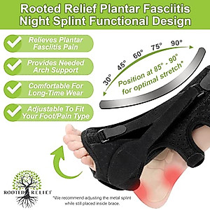 Rooted Relief 2-Pack Plantar Fasciitis Night Splints – 3 Adjustable Straps - Offers Relief for Plantar Fasciitis, Achilles Tendonitis and Foot Drop - One Size Fits All